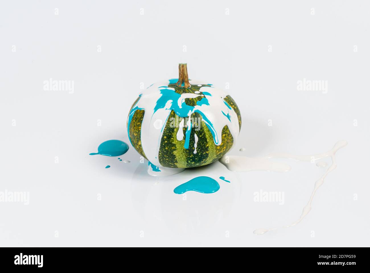 Some pumpkins with the blue color running down Stock Photo - Alamy