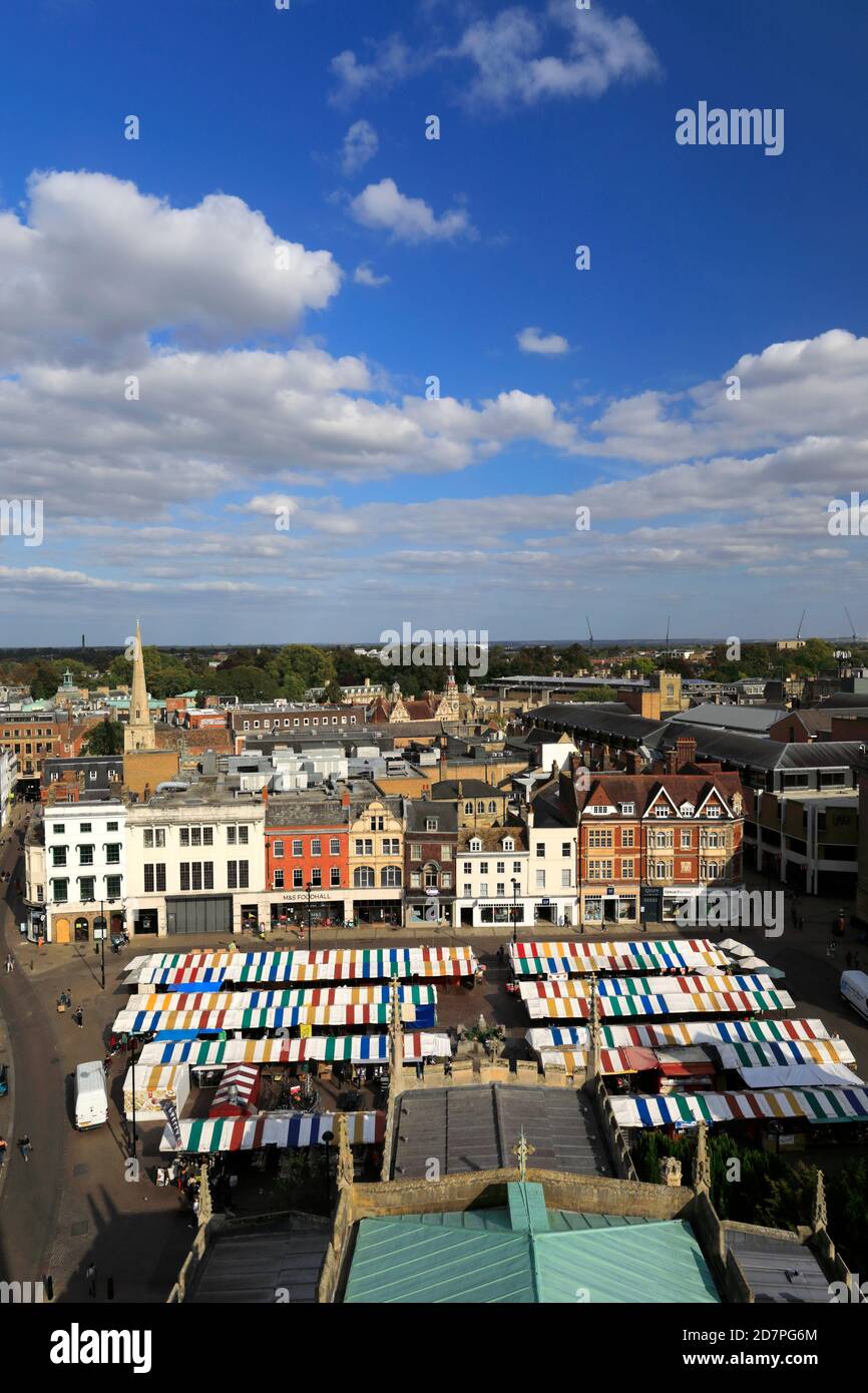 Rooftop view over Cambridge City, from Great St Marys Church tower ...