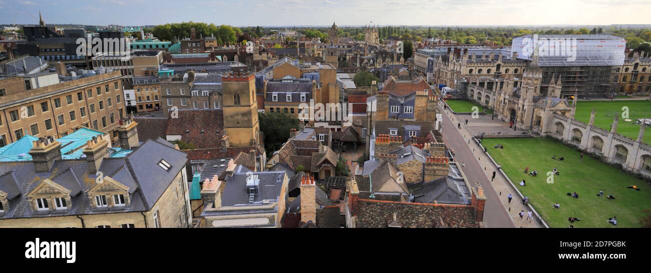 Rooftop view over Cambridge City, from Great St Marys Church tower ...