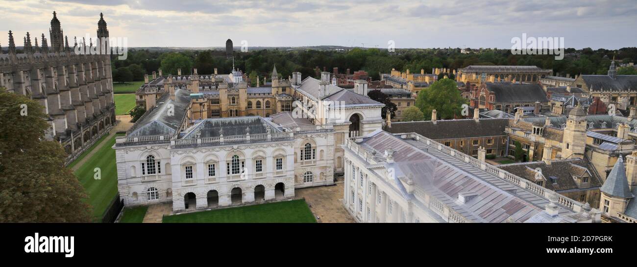 Rooftop view over Cambridge City, from Great St Marys Church tower ...