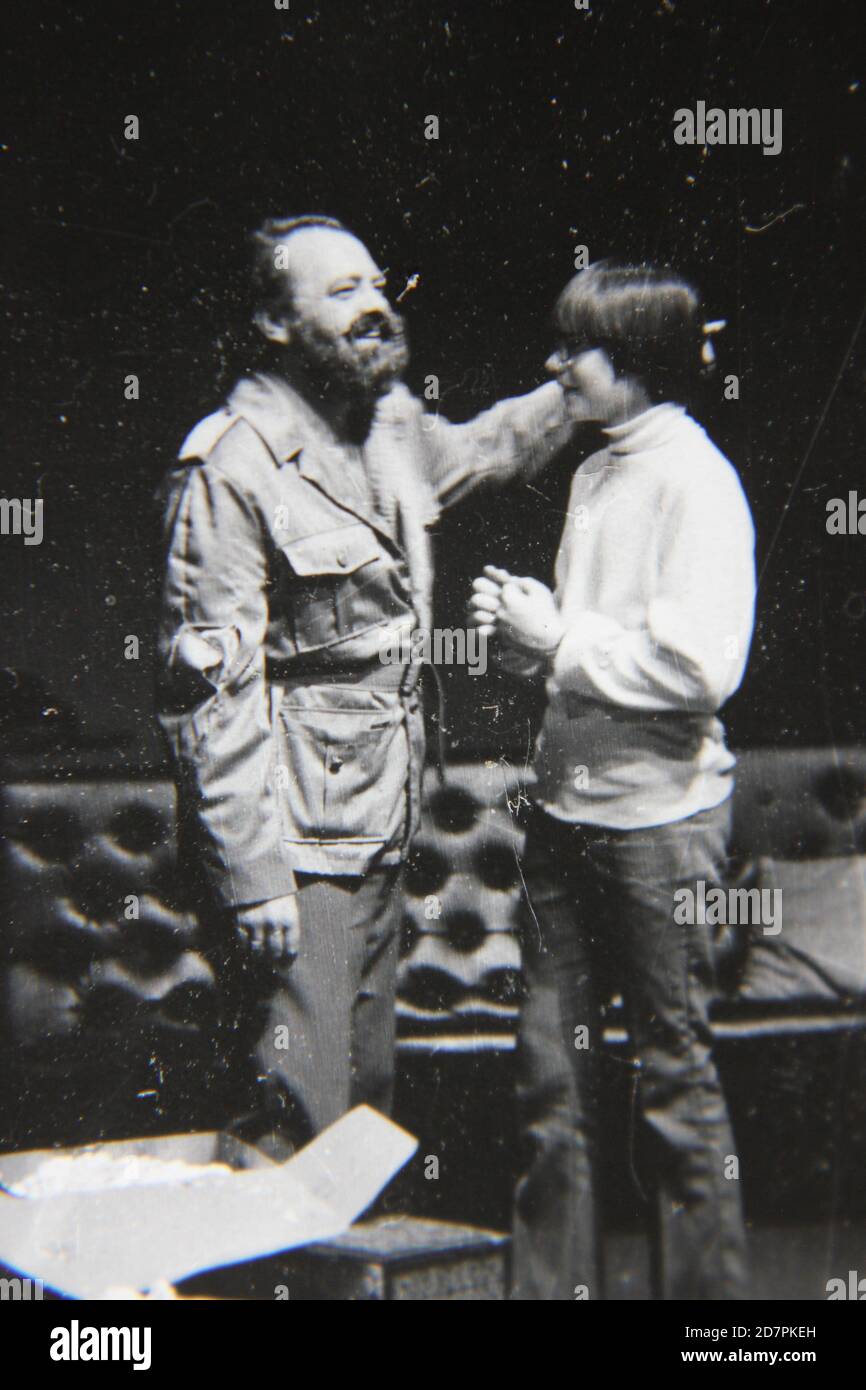 Fine 1970s vintage black and white photography of actors acting out a ...