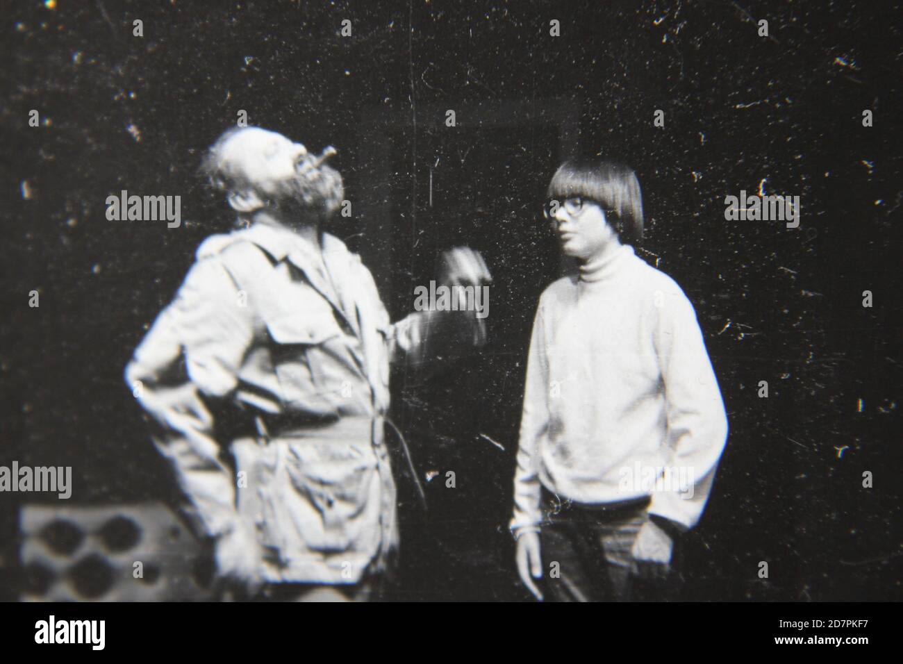 Fine 1970s vintage black and white photography of actors acting out a ...