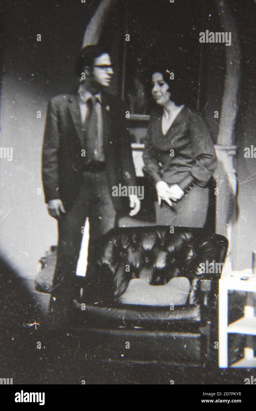 Fine 1970s vintage black and white photography of actors acting out a ...