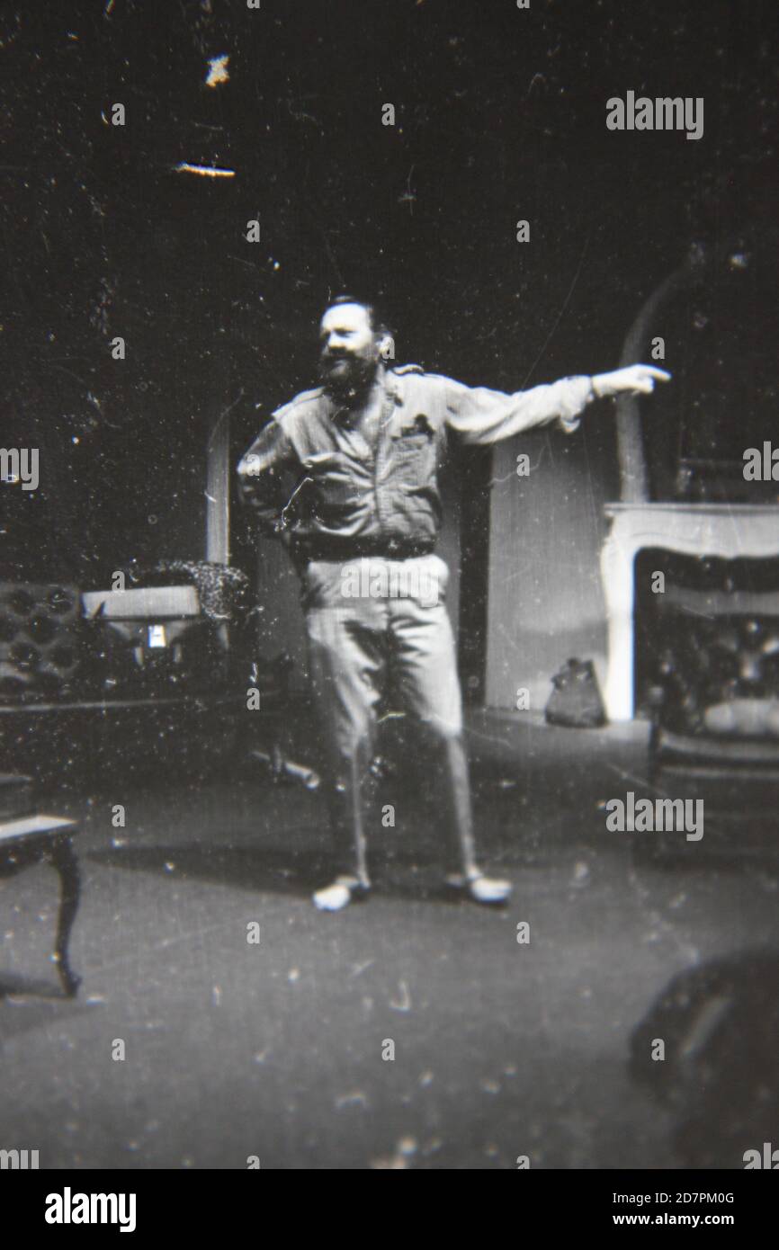 Fine 1970s vintage black and white photography of actors putting on a ...