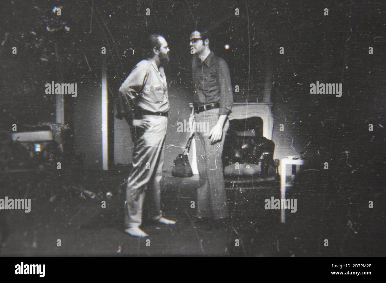 Fine 1970s vintage black and white photography of actors putting on a ...