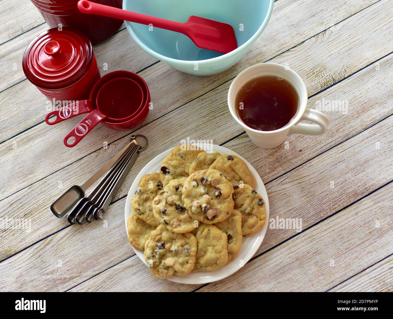 Fresh made warm homemade chocolate chip cookies ready to eat from oven ...