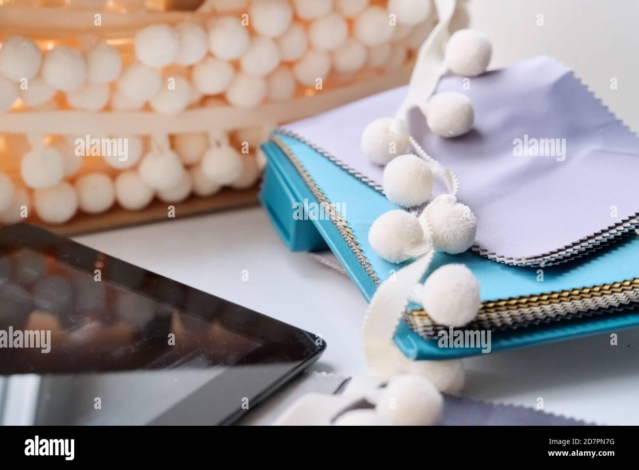 Interior design, textile design, color palette, fabrics, accessories ...