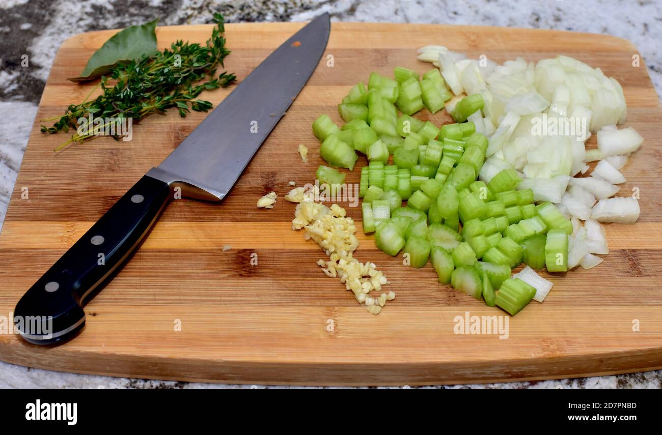 Fresh whole food ingredients ready for preparing braised simmering beef ...