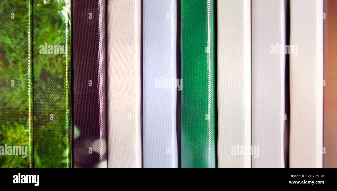 Canvas prints, stack of colorful photos with gallery wrapping method of ...