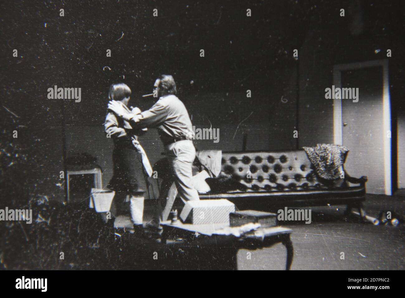 Fine 1970s vintage black and white photography of actors putting on a ...