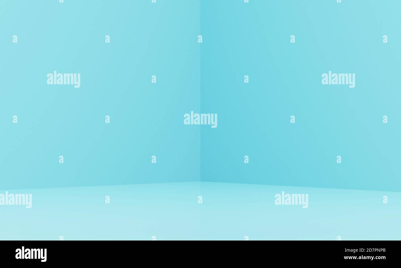 Corner of blue room in the 3d. Blue background, 3d render Stock Photo ...