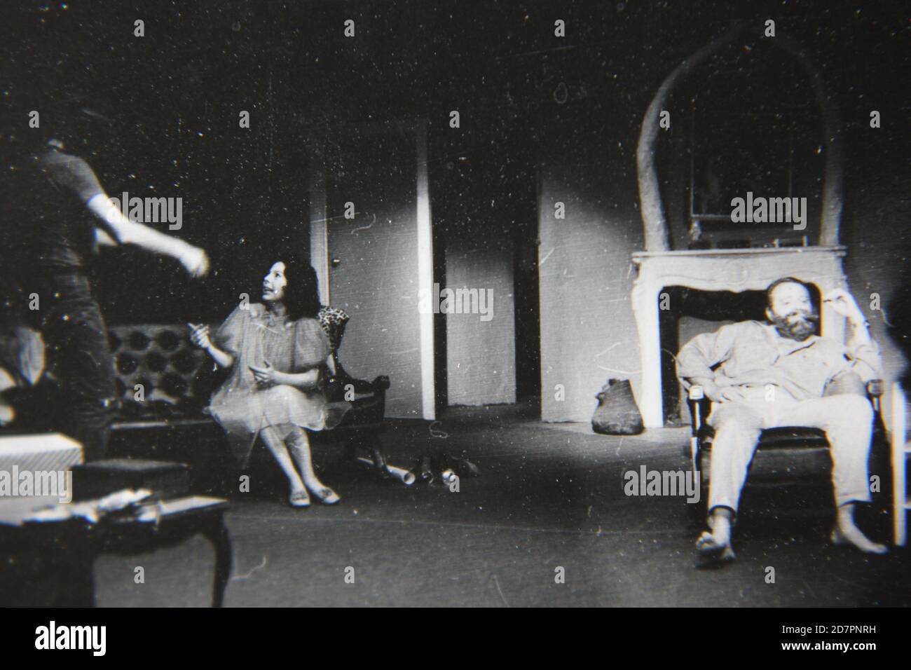 Fine 1970s vintage black and white photography of actors putting on a ...