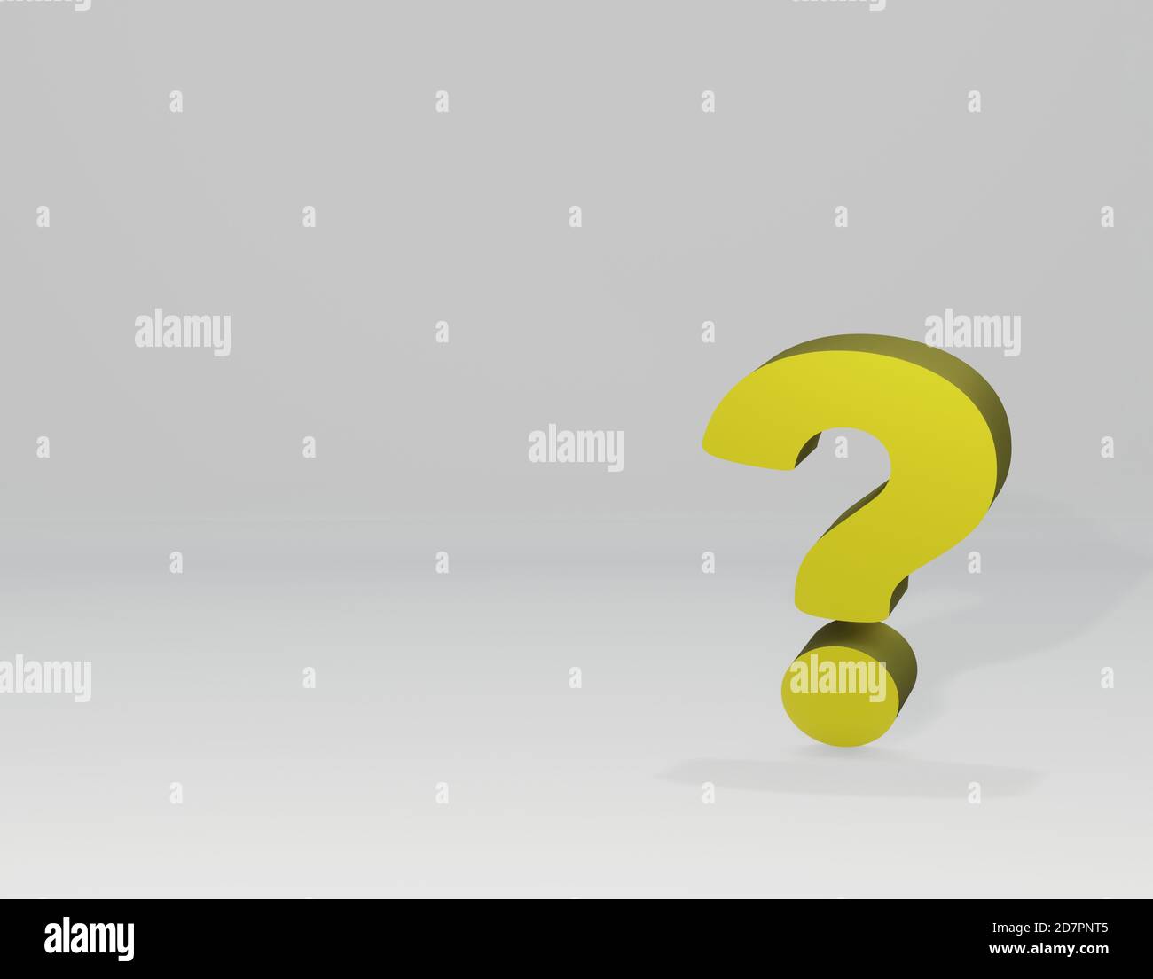 yellow question mark on gray plain background. 3d render Stock Photo ...
