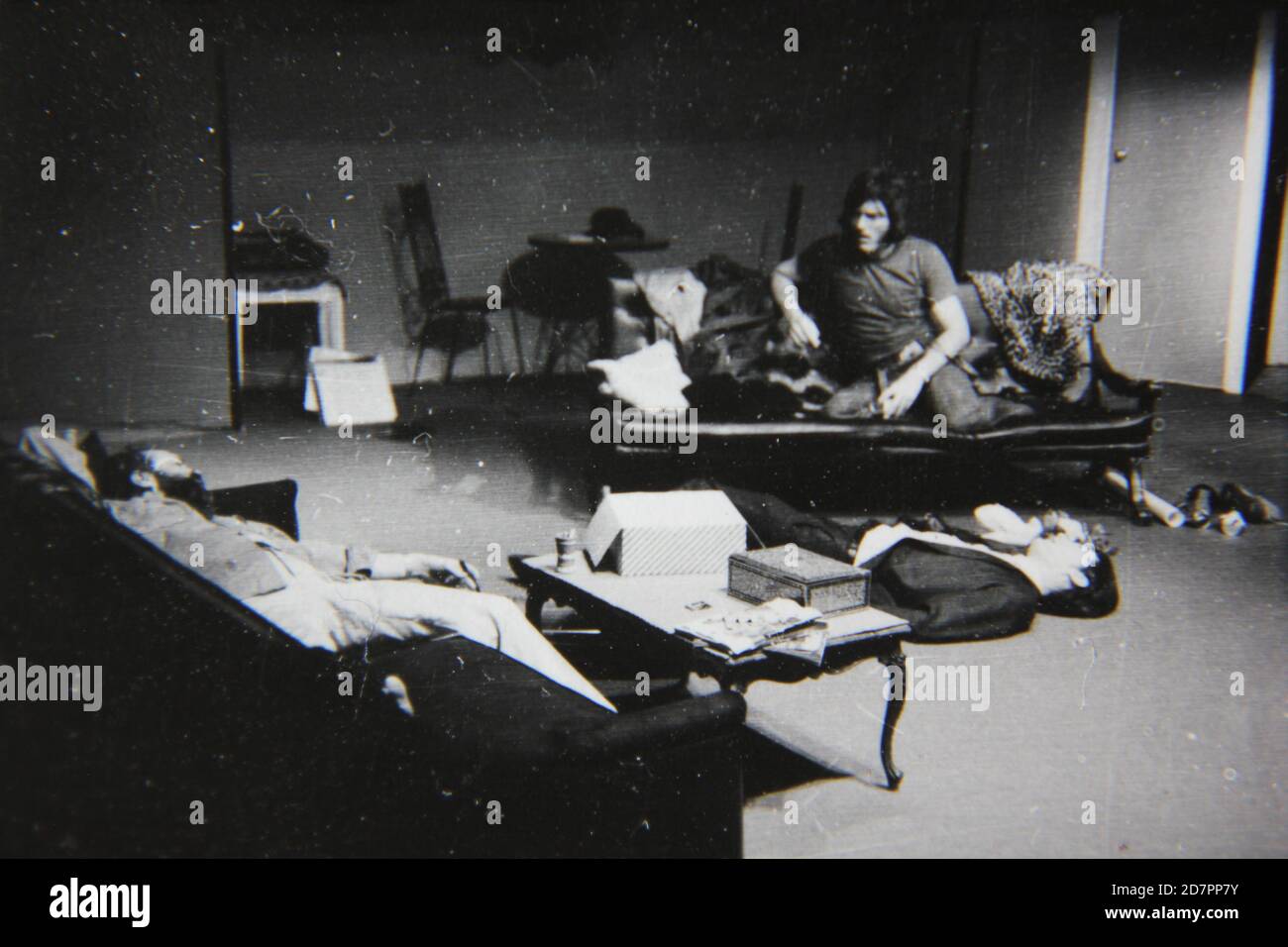 Fine 1970s vintage black and white photography of a stage play acted ...
