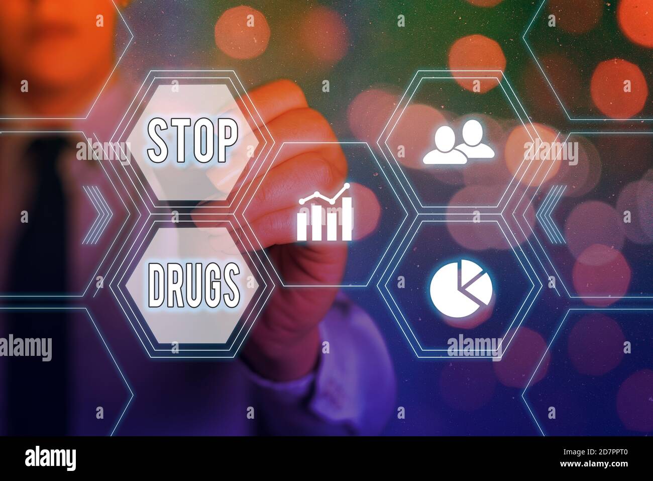 Conceptual hand writing showing Stop Drugs. Concept meaning put an end ...