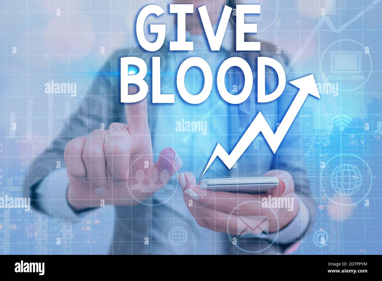 Writing note showing Give Blood. Business concept for an individual ...