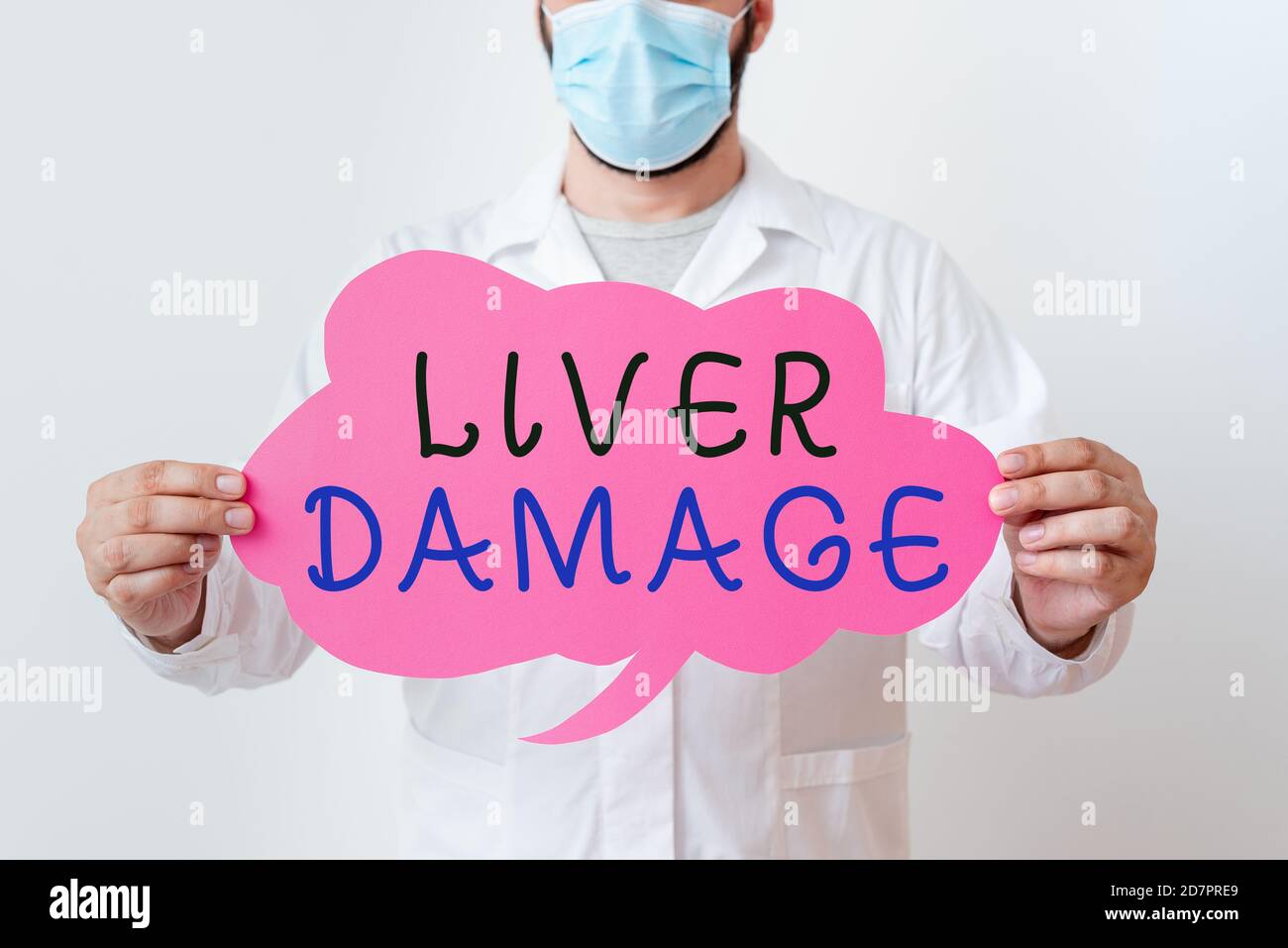 Text sign showing Liver Damage. Business photo text any disorder of the ...