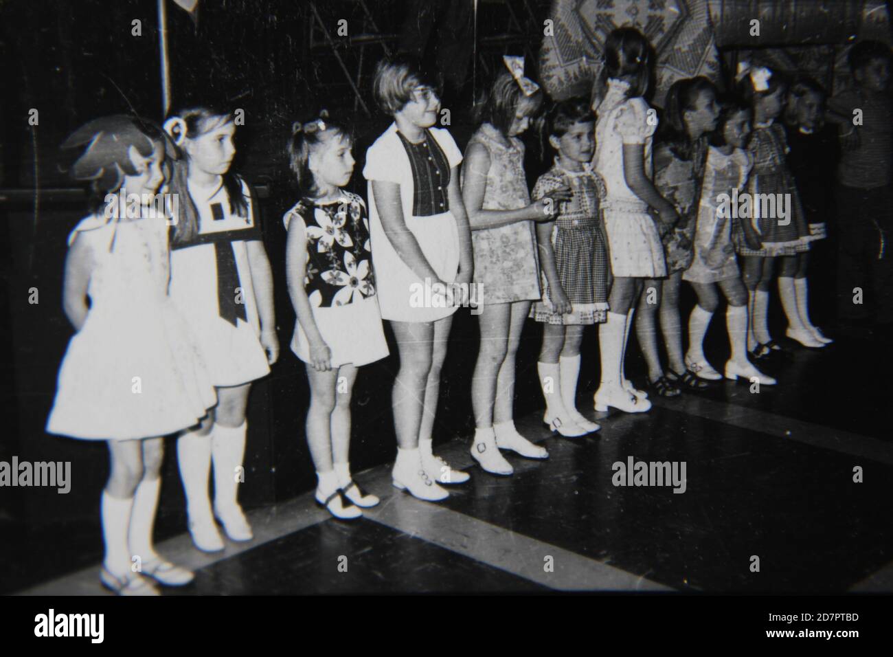 Fine 1970s black and white photography of young kids performing in a ...