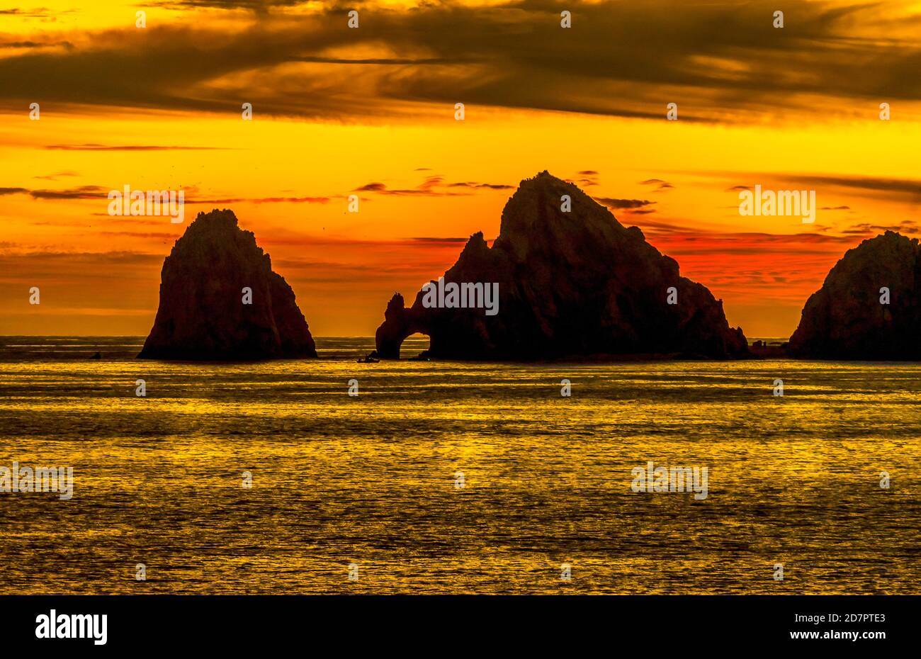 Sunset Rock Formations The Arch El Archo Los Cabos Cabo San Lucas Baja ...