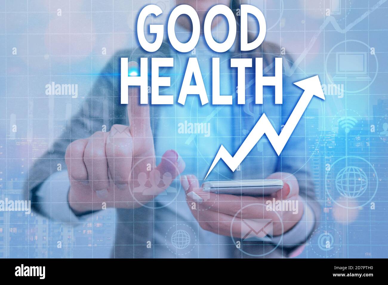 Writing note showing Good Health. Business concept for state of being ...