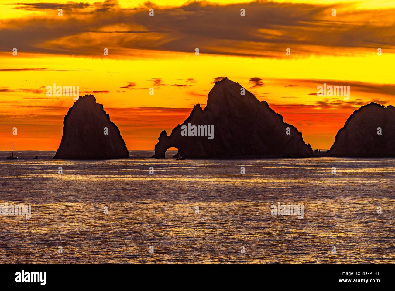 Sunset Rock Formations The Arch El Archo Los Cabos Cabo San Lucas Baja ...