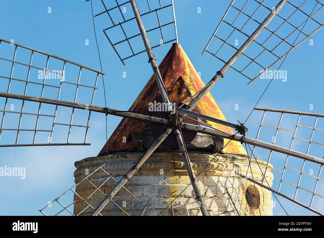 Traditional windmill for salt production, Mulino Maria Stella, Trapani ...