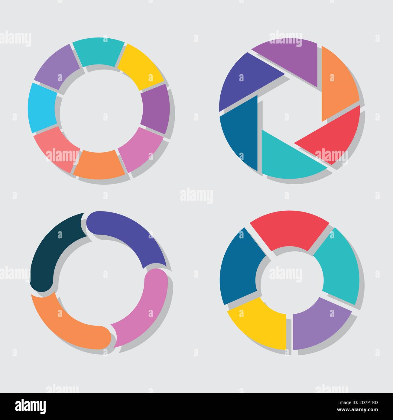 set of infographic elements, diagrams, graphs, circle charts and icons ...