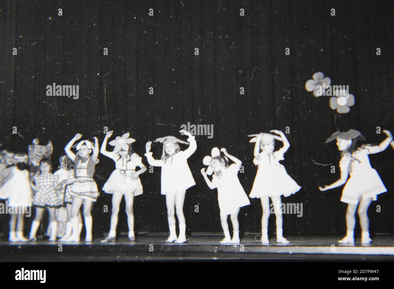 Fine 1970s black and white photography of young kids performing in a ...