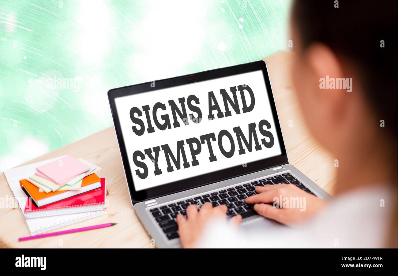 Handwriting text writing Signs And Symptoms. Conceptual photo ...