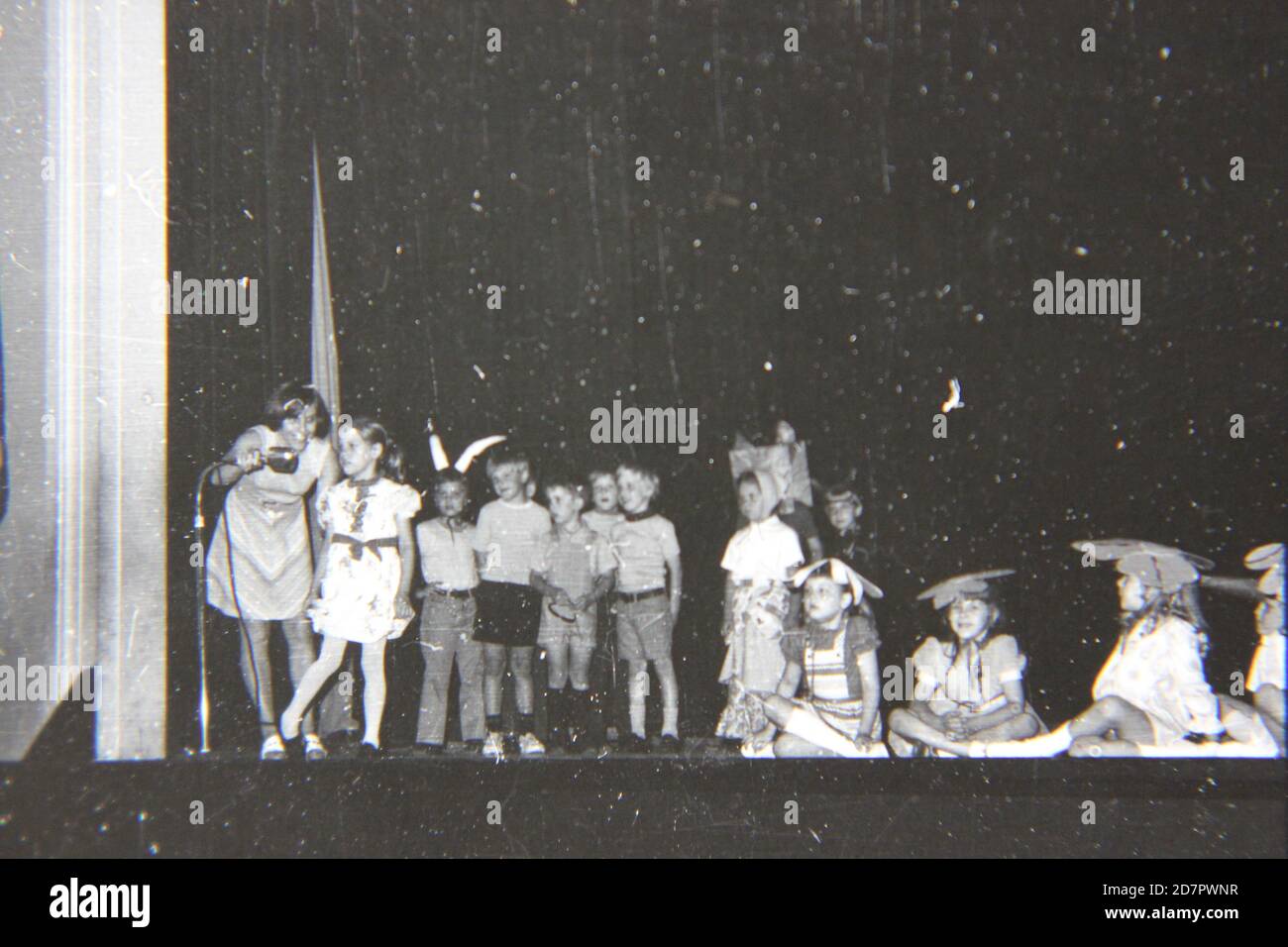 Fine 1970s black and white photography of young kids performing in a ...