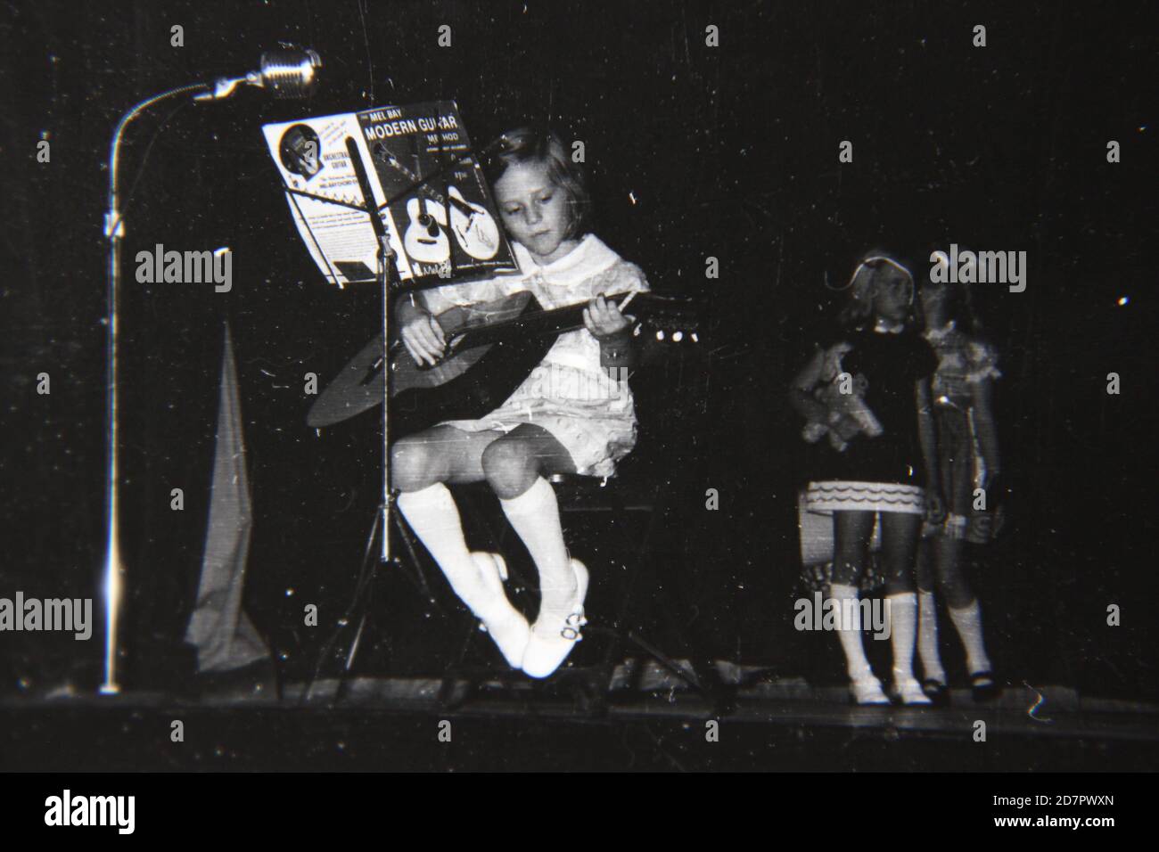Fine 1970s black and white photography of young kids performing in a ...