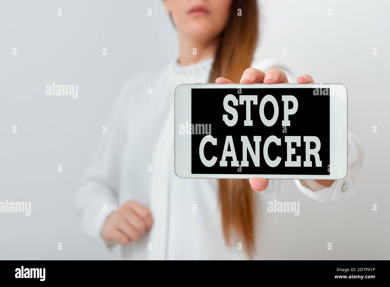 Conceptual hand writing showing Stop Cancer. Concept meaning prevent ...