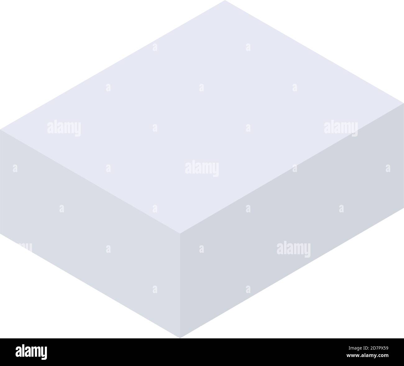pedestal or rectangular white box icon over white background, flat ...