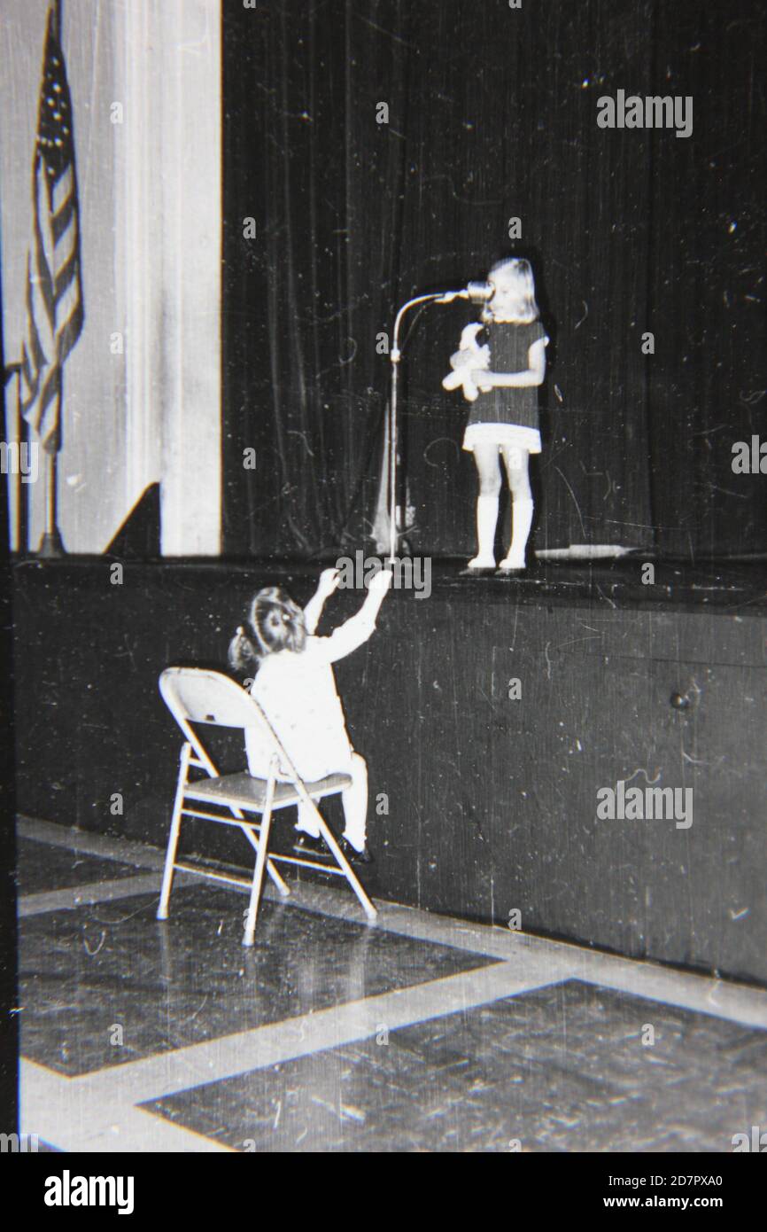 Fine 1970s black and white photography of young kids performing in a ...