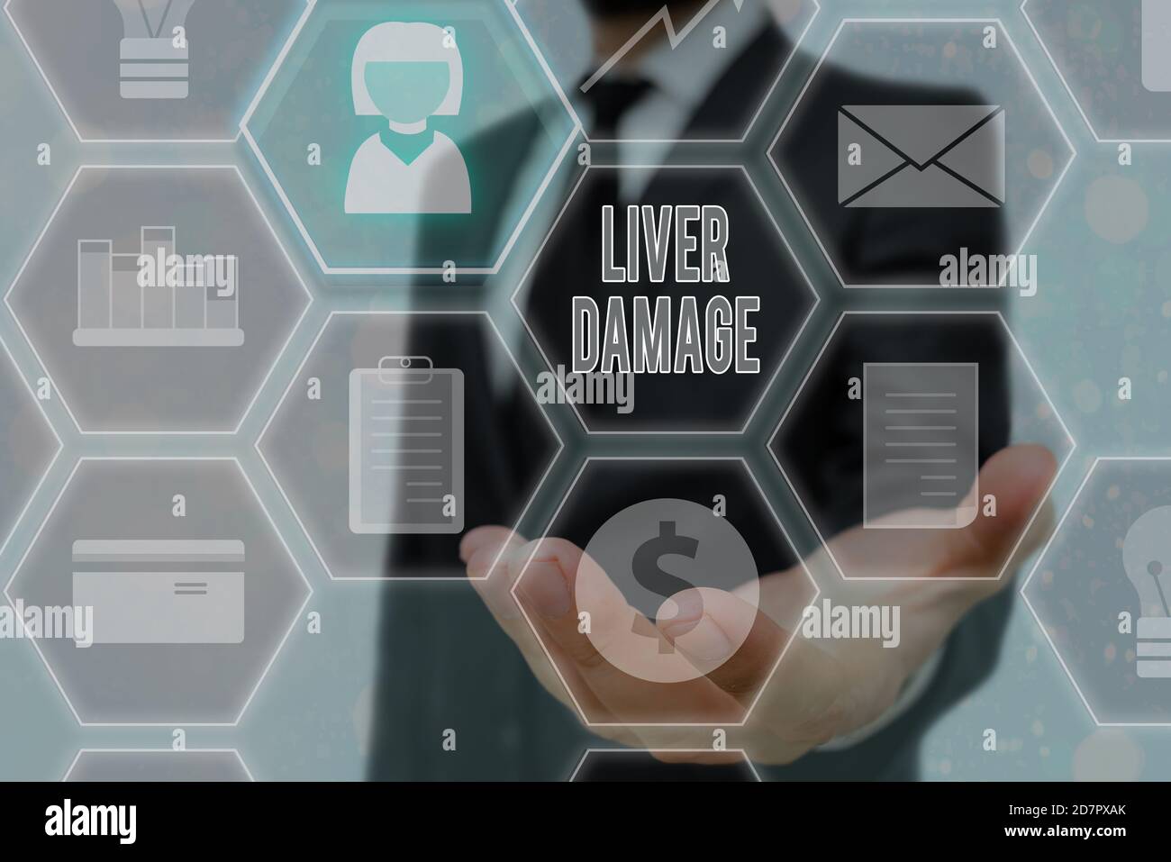 Handwriting text writing Liver Damage. Conceptual photo any disorder of ...