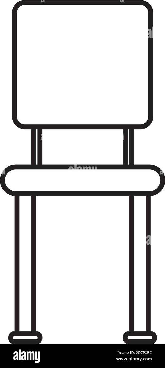 high chair icon over white background, line style, vector illustration ...