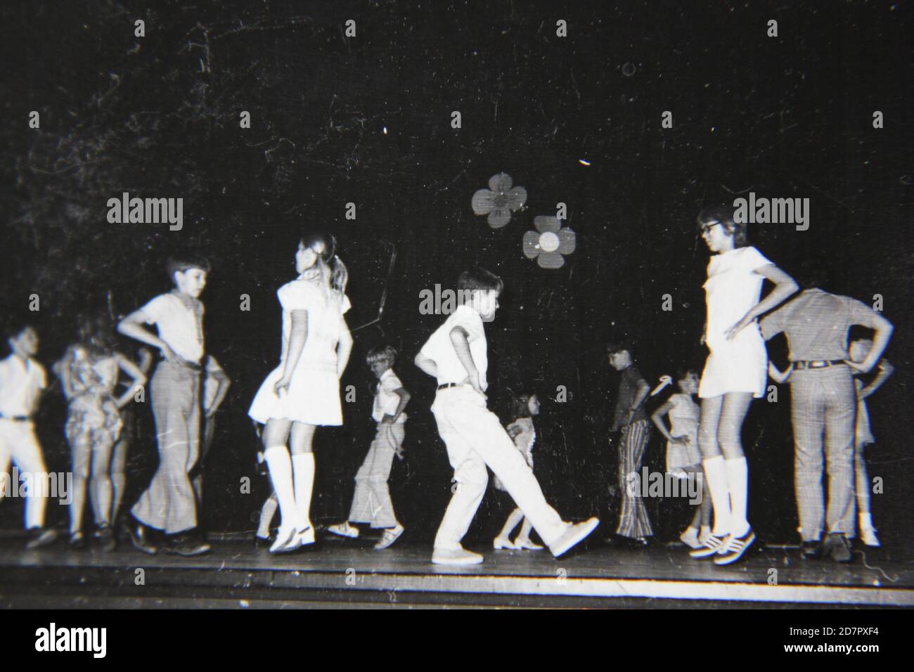 Fine 1970s black and white photography of young kids performing in a ...