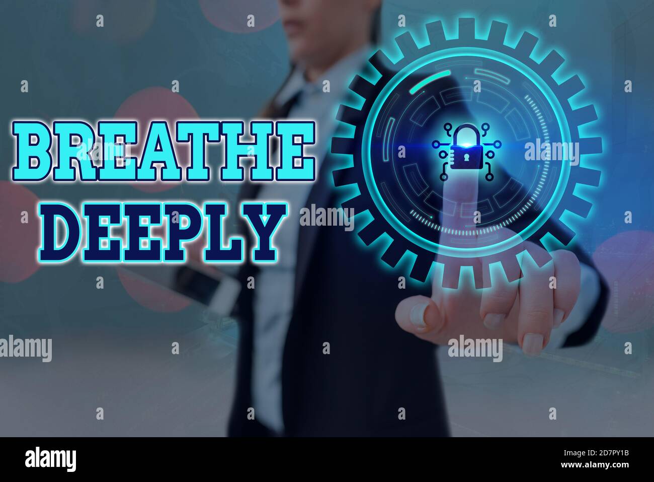 Conceptual hand writing showing Breathe Deeply. Concept meaning to take ...