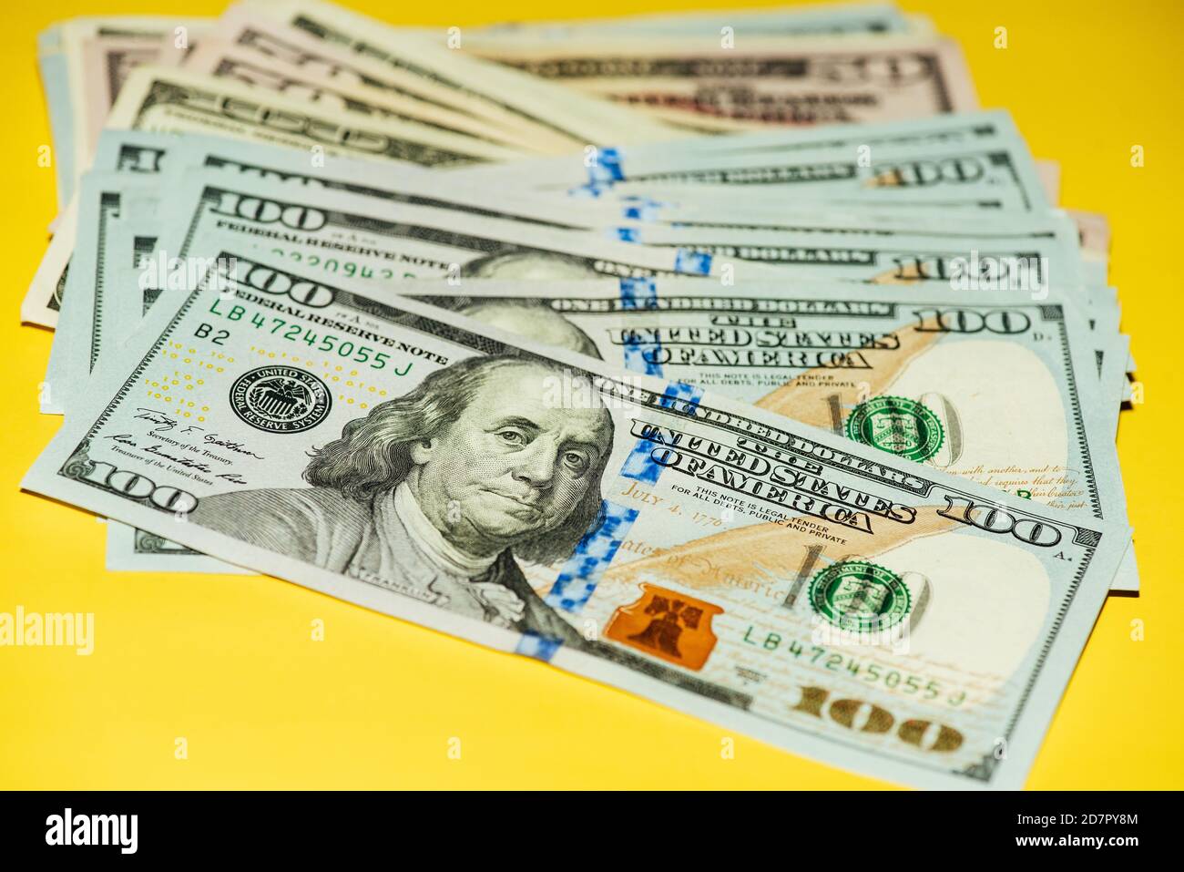 Dollars different bills. Dollars background. Background of different us ...