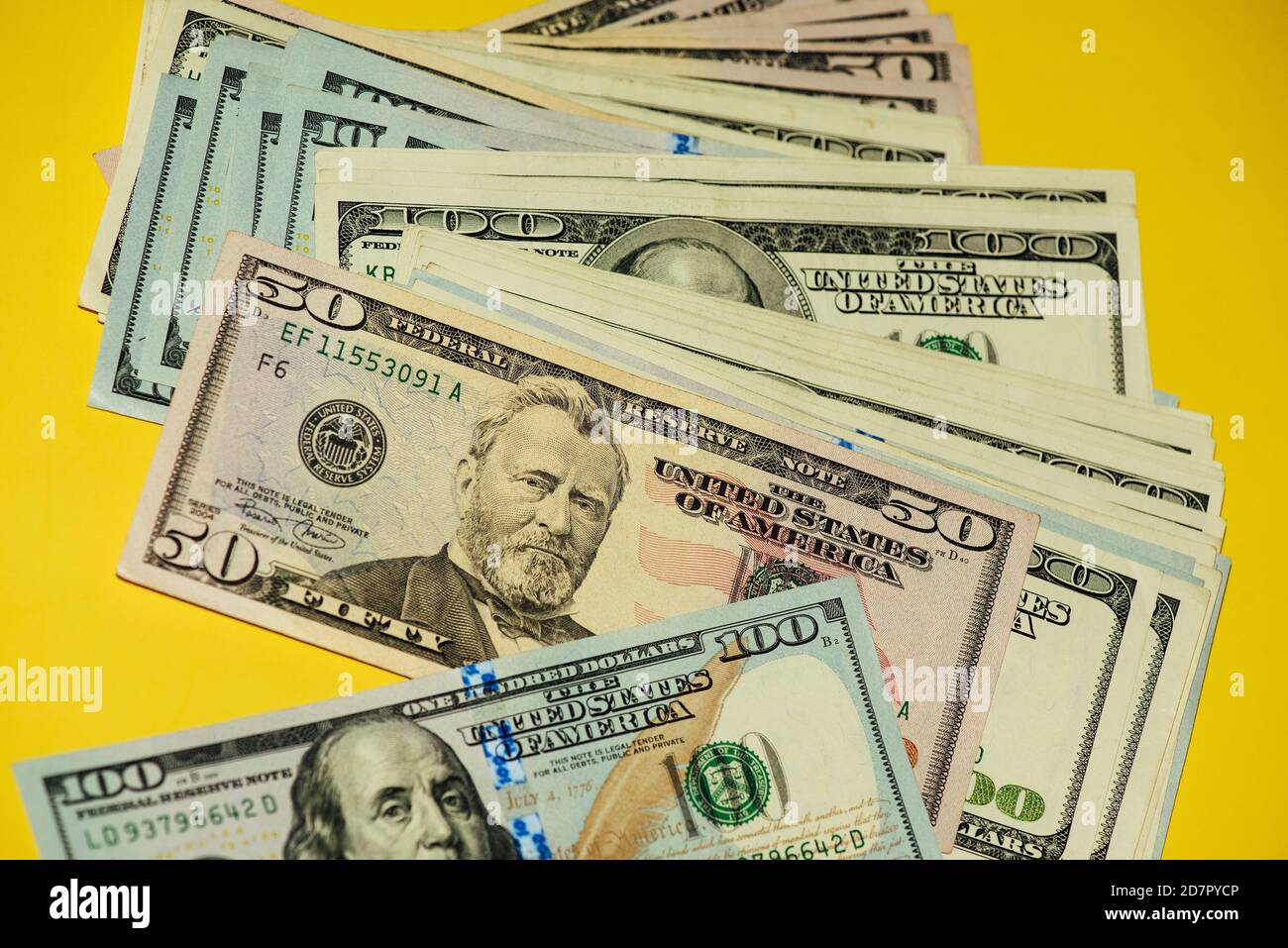 Dollars different bills. Dollars background. Background of different us ...