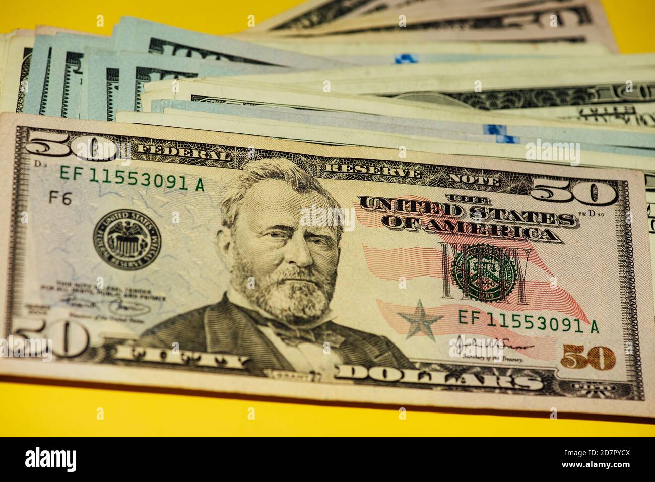 Dollars different bills. Dollars background. Background of different us ...