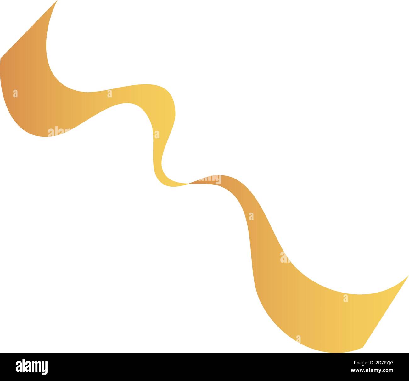 golden ribbon icon over white background, flat style, vector ...