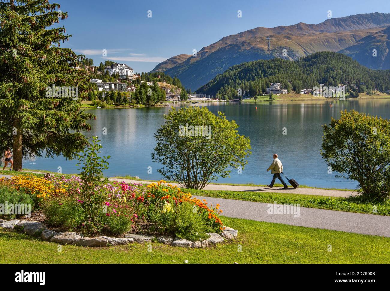 Lake St. Moritz, St. Moritz, Bernina Alps, Upper Engadine, Engadine ...