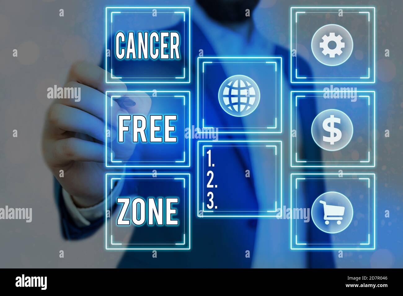 Writing note showing Cancer Free Zone. Business concept for supporting ...