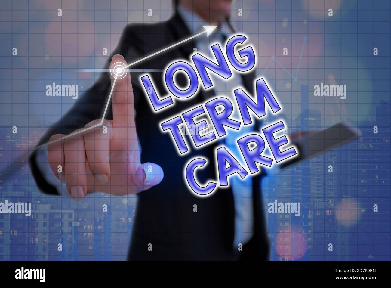 Handwriting text Long Term Care. Conceptual photo assistance with the ...