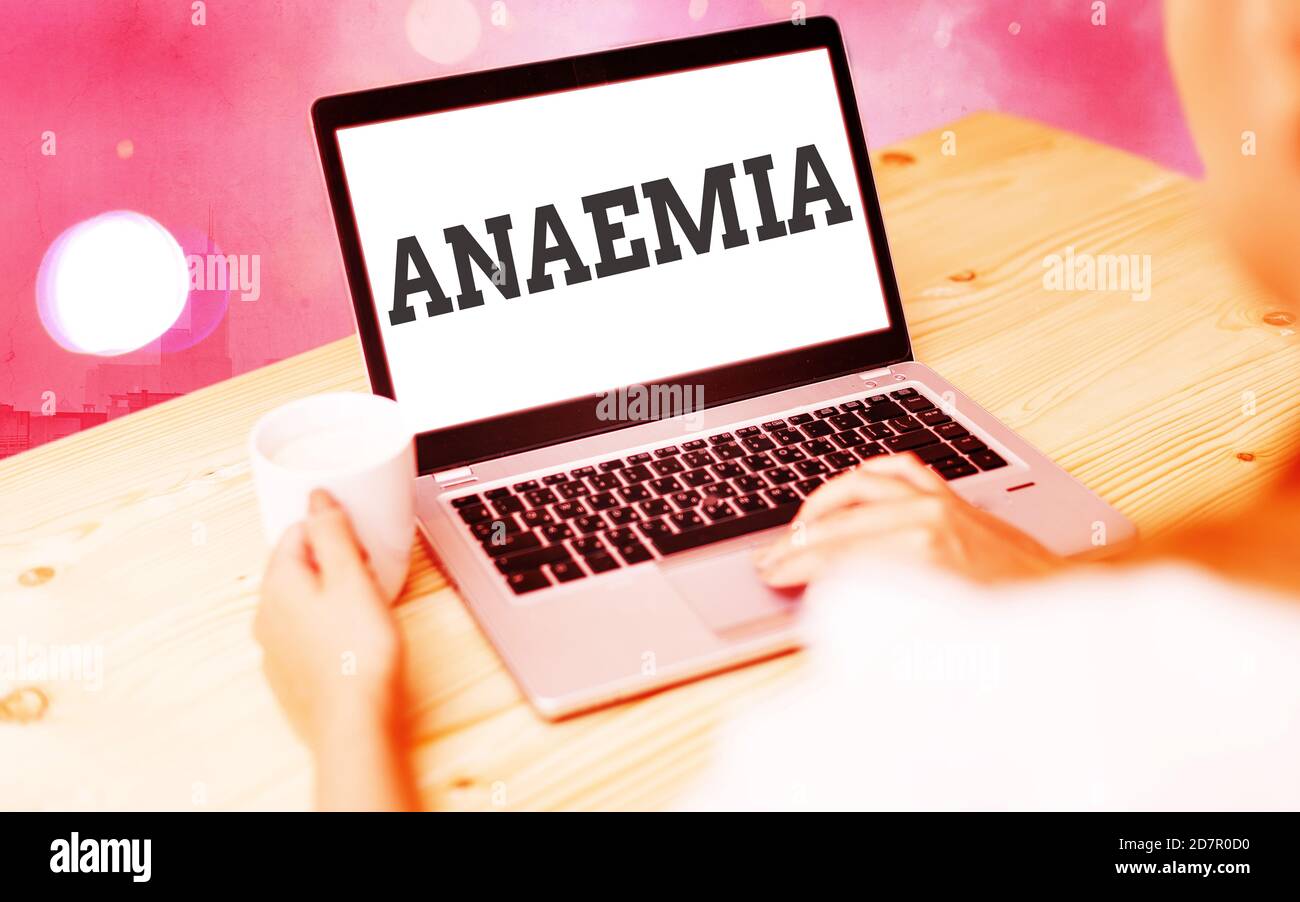 Word writing text Anaemia. Business photo showcasing a condition marked ...