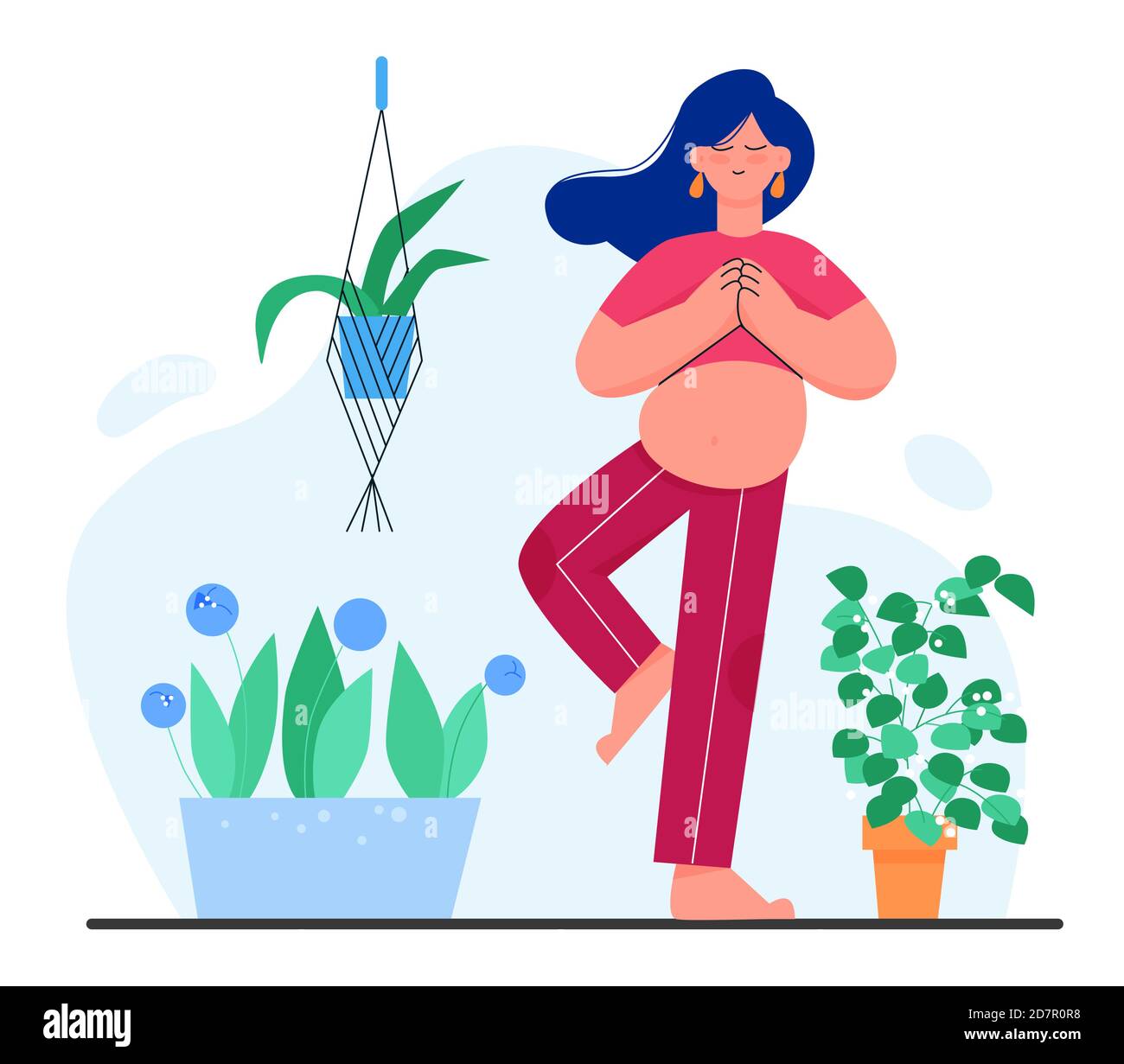 One caucasian woman zen Stock Vector Images - Alamy