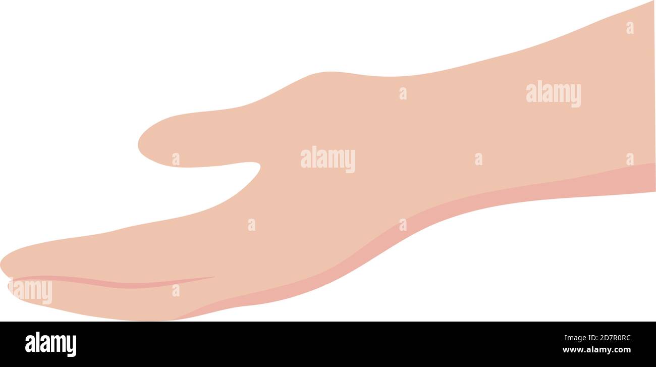 icon of hand over white background, flat style, vector illustration ...