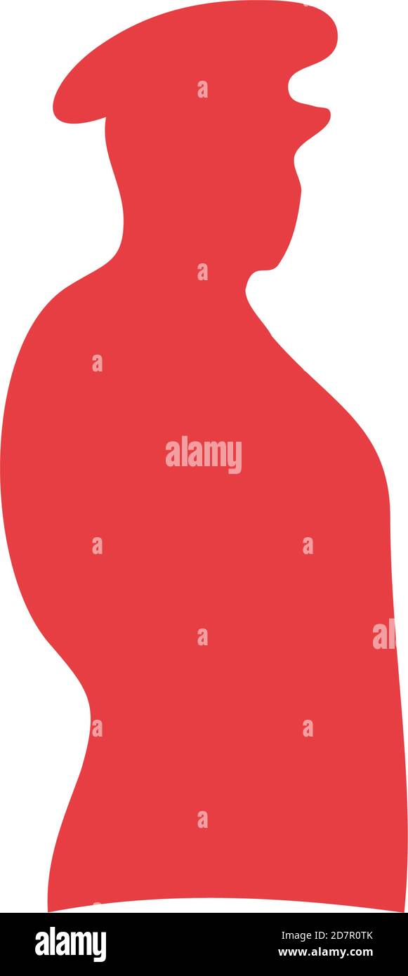 red soldier silhouette icon over white background, flat style, vector ...