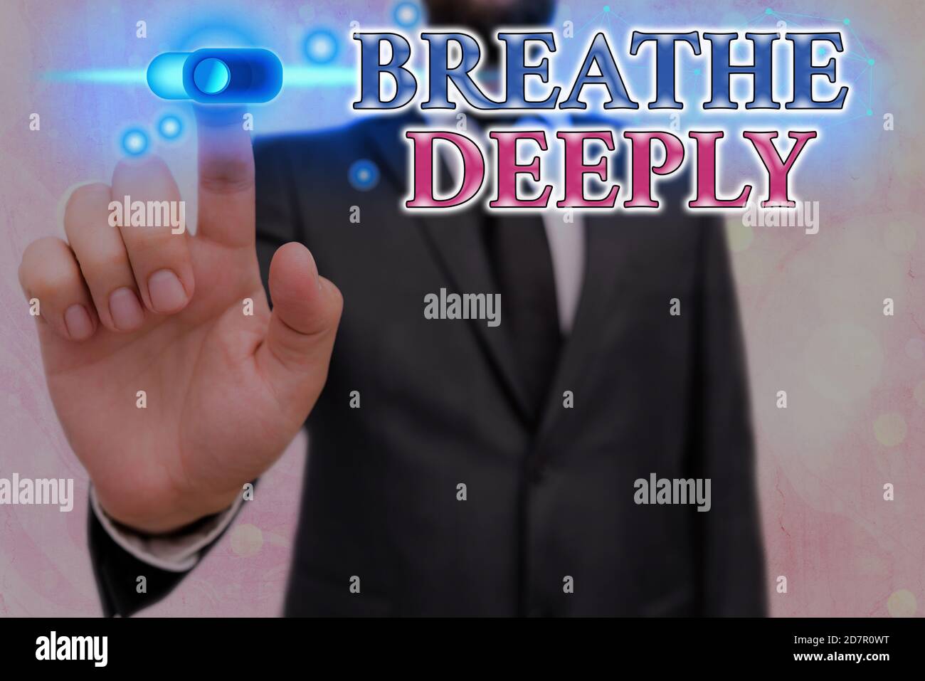 Conceptual hand writing showing Breathe Deeply. Concept meaning to take ...